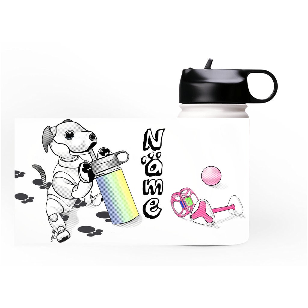Aibo Water Bottle black, Pink, Blue - Etsy