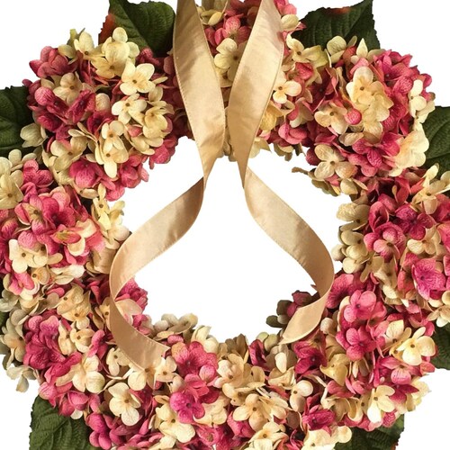 Pink Wreaths Hand Blended Spring Hydrangea Wreath Pink and - Etsy