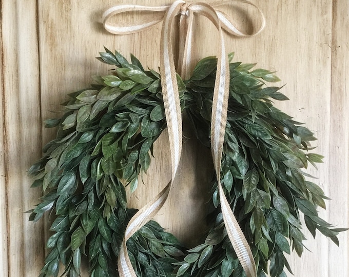 Farmhouse Wreath, Italian Ruscus Wreath, Gift for Home - Etsy