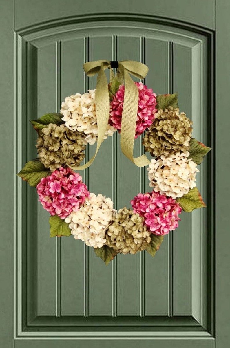 Spring Hydrangea Front Door Wreath - Etsy
