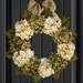 Winter Wreath Beautiful Green & Cream Hydrangea Wreaths Front Door ...