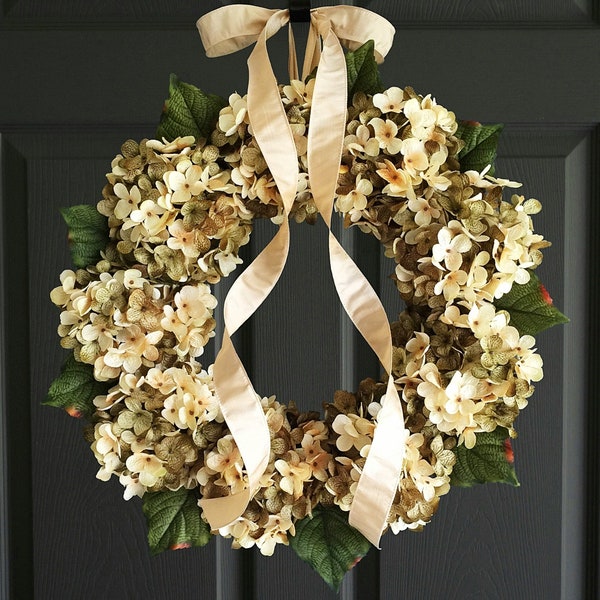 Hydrangea Wreath - Etsy