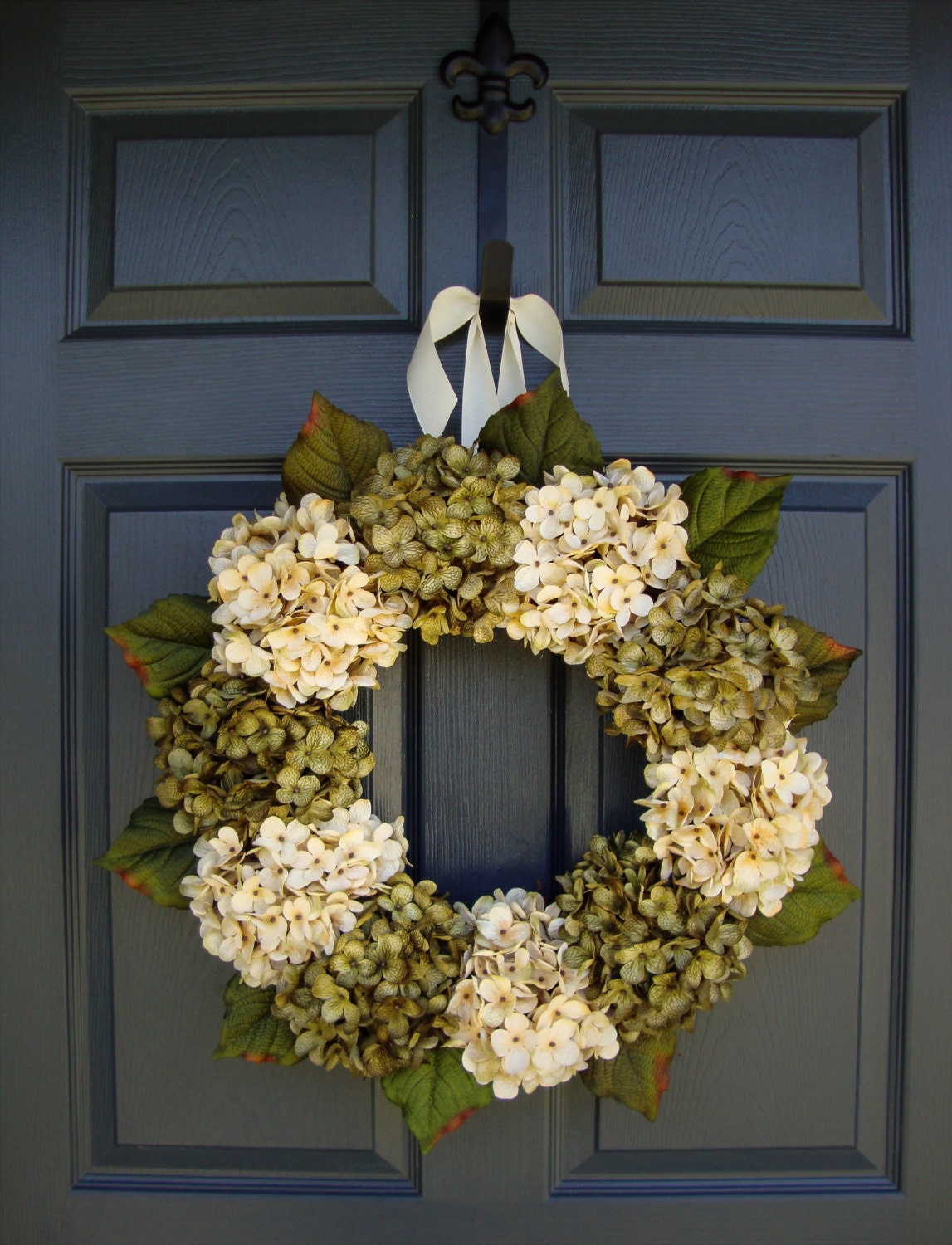Gorgeous Green & Cream Hydrangea Wreaths Spring Wreath | Etsy