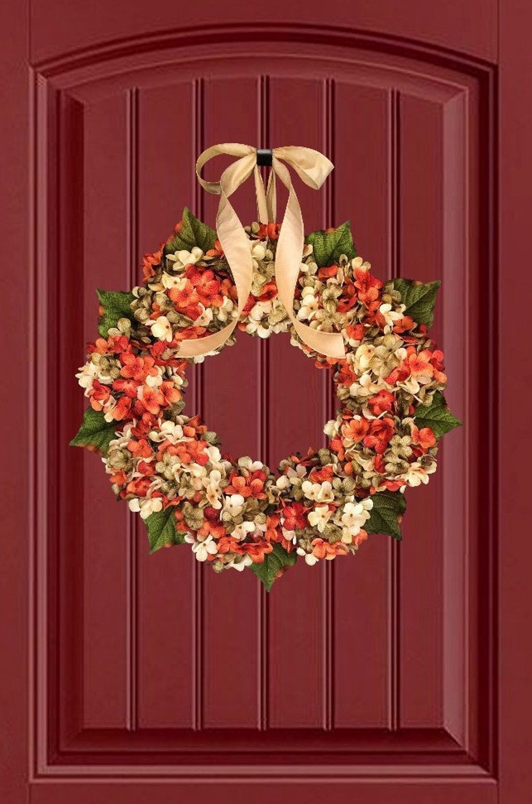 Wreath for Red Front Door Hydrangea Wreath Fall Wreath for - Etsy