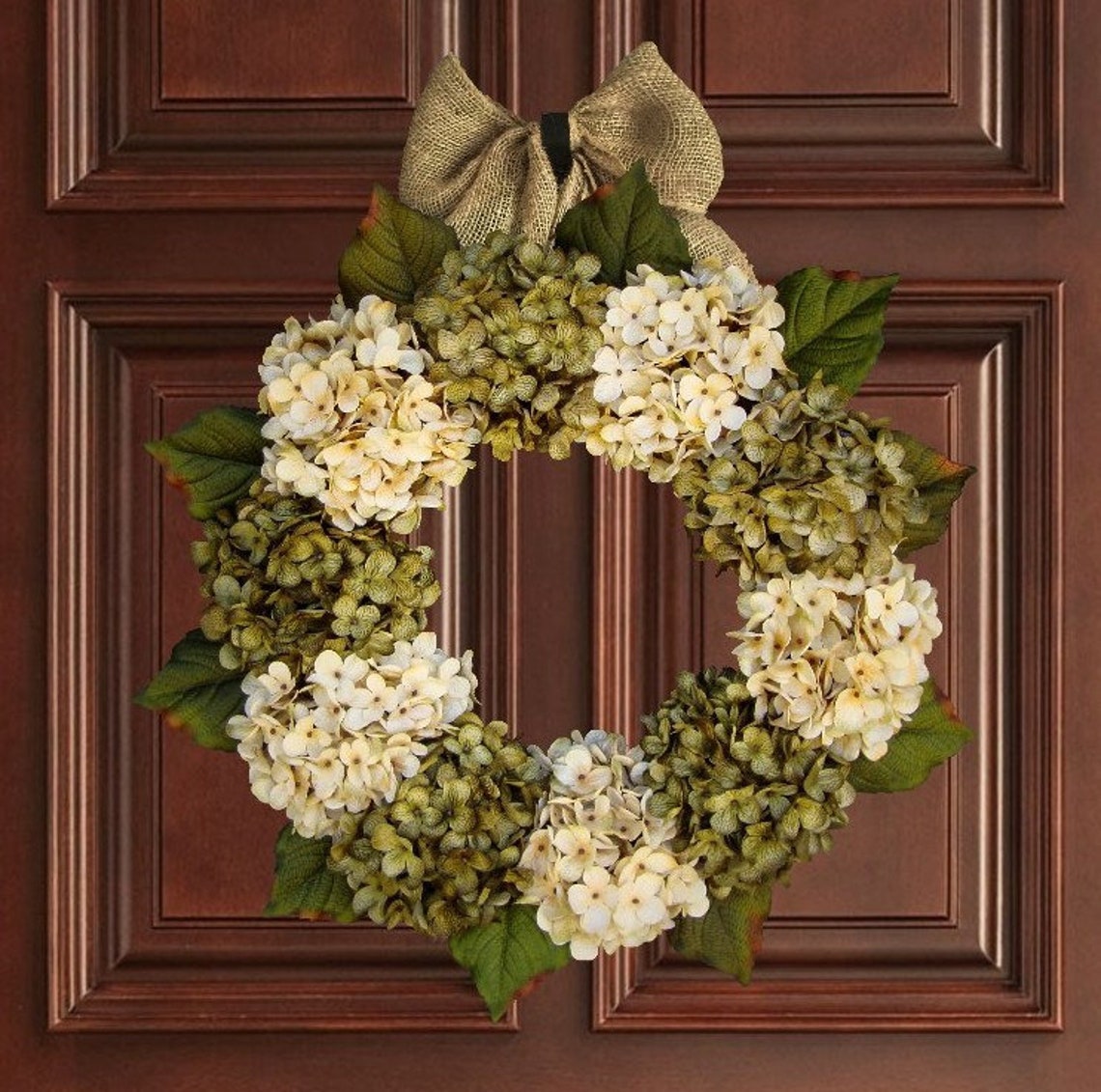 Winter Wreath Beautiful Green & Cream Hydrangea Wreaths - Etsy