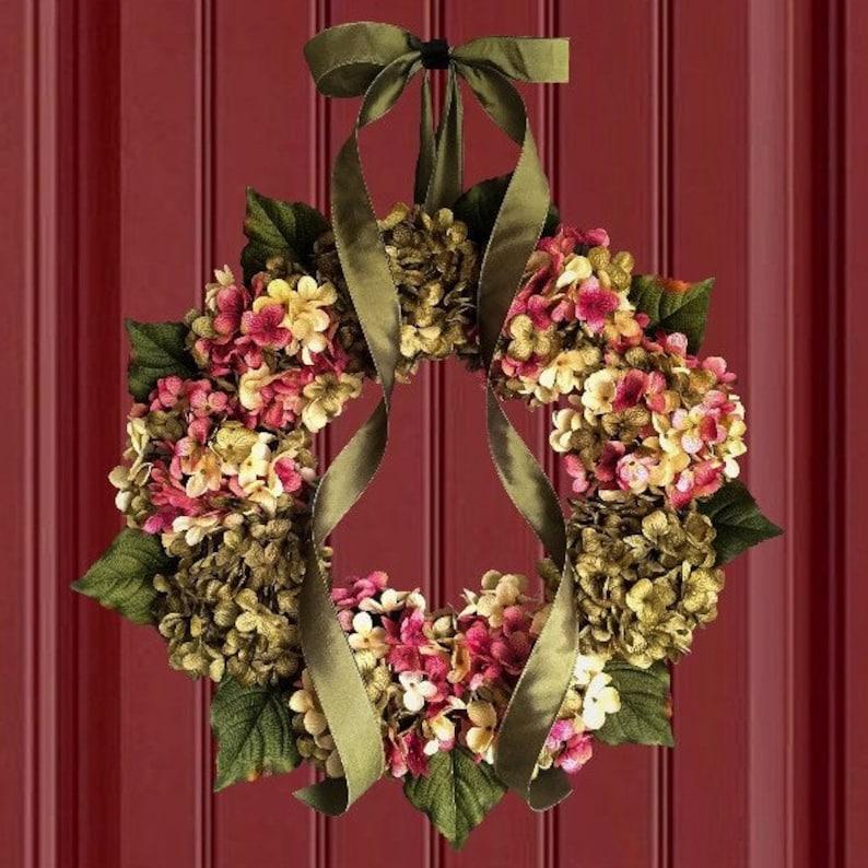 Wreath for Red Front Door Spring Hydrangea Wreath Wreath - Etsy