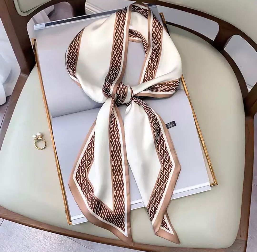 Skinny Scarf, Thin Scarf, Silky Ponytail Scarf Ribbon, Braid Scarf ...