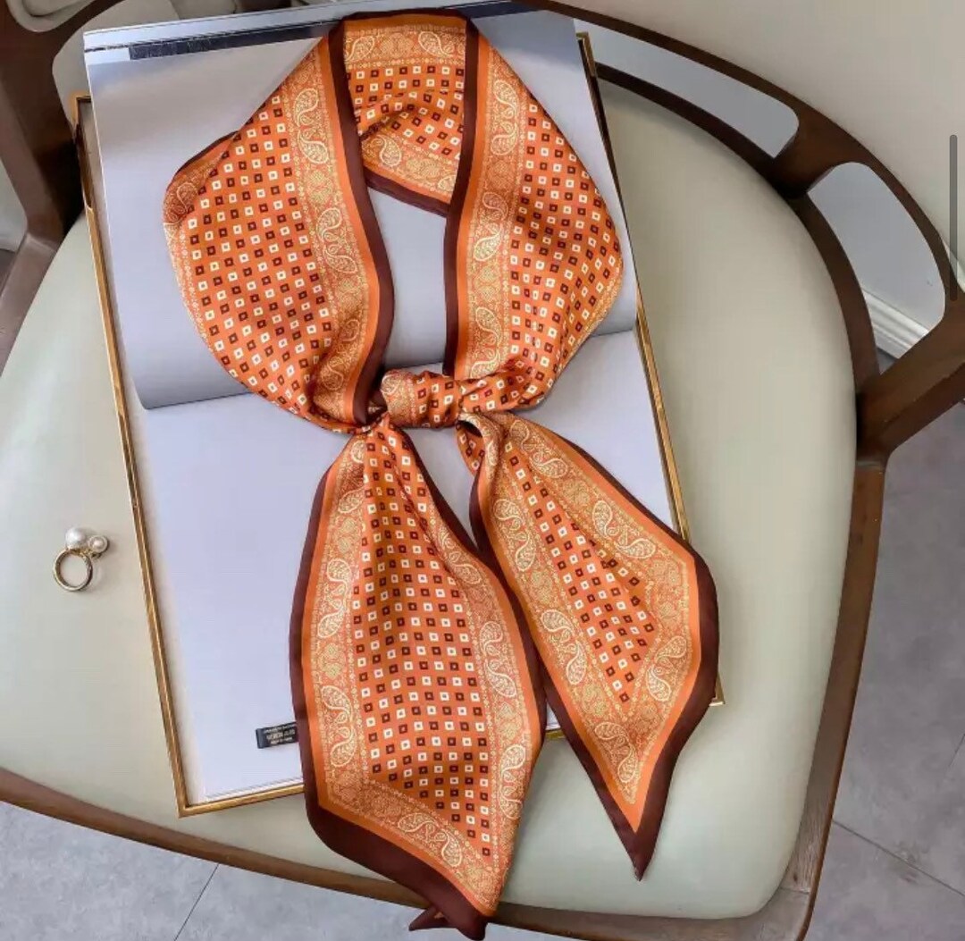 Skinny Scarf, Thin Scarf, Silky Ponytail Scarf Ribbon, Bandana, Braid ...