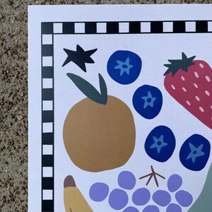 Fruit Salad Print. Assorted Fruits Illustration. Banana Strawberry ...