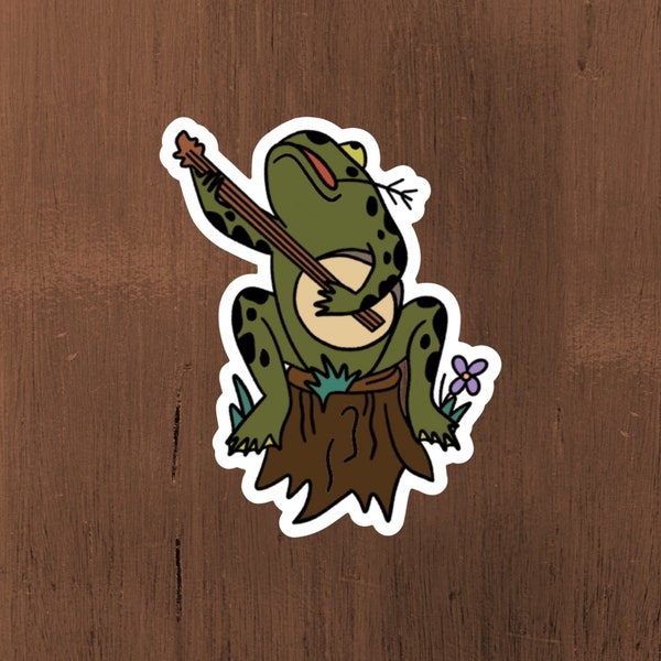 Frog Banjo Sticker - Etsy