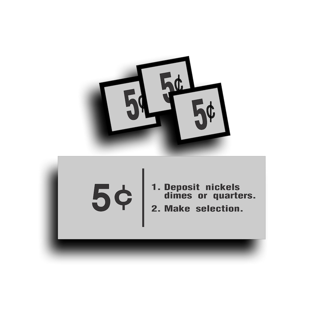 Vending Machine Restore Decal Sticker Fits Cavalier USS Coin Slot ...