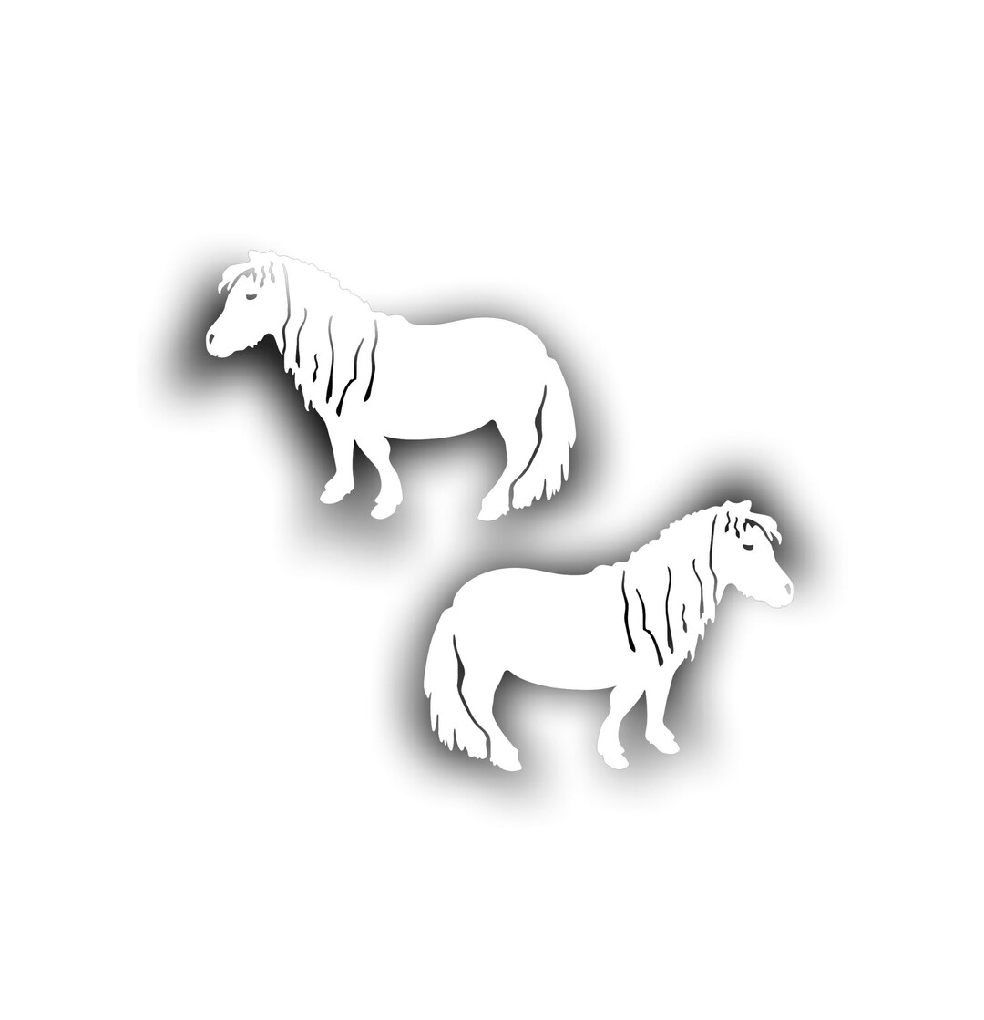 Pair Shetland Pony Reflective Horse Sticker Decals L & R, for Your ...