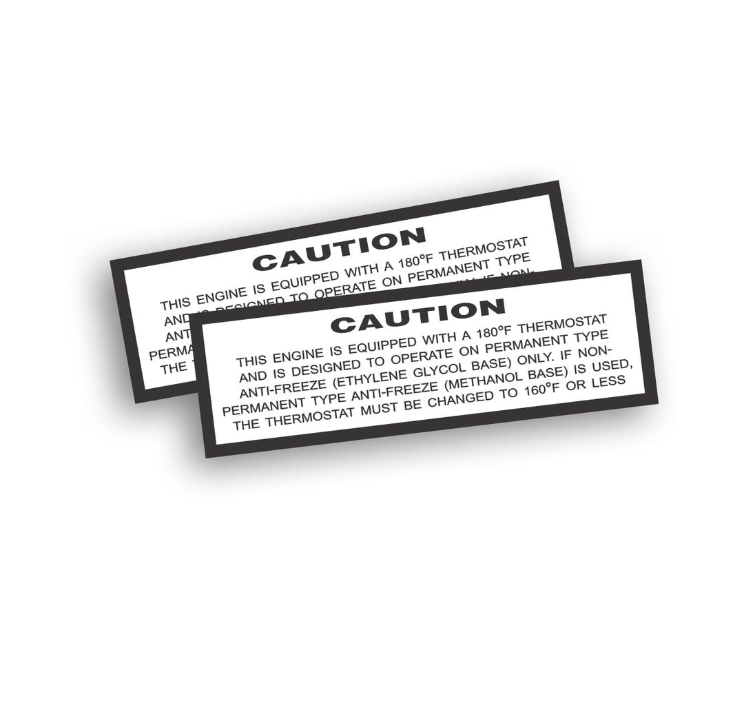 2X Radiator Antifreeze Coolant Thermostat Decal for Restore Classic ...