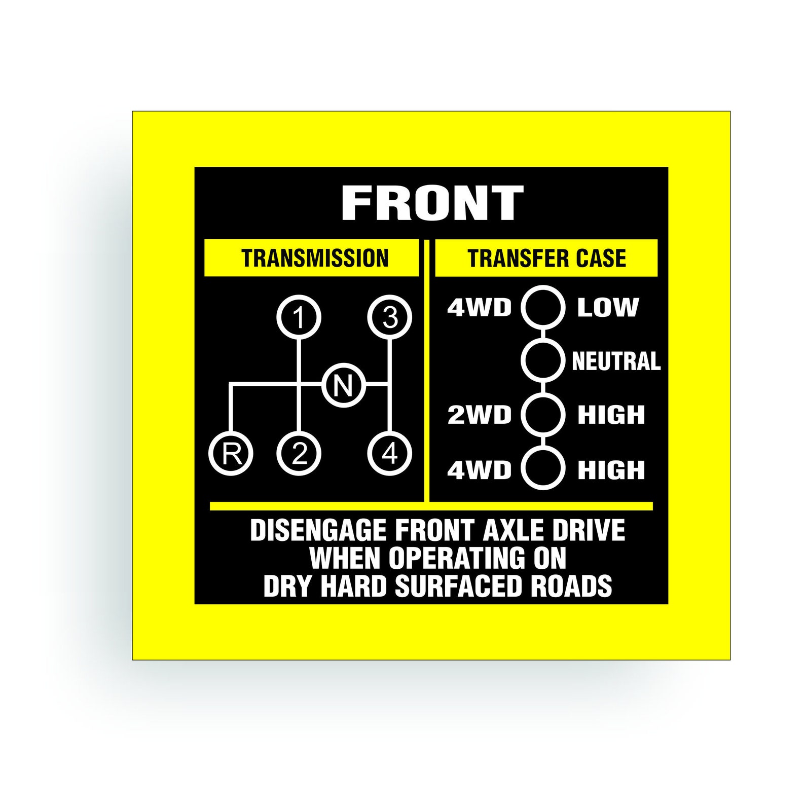 Shift Pattern Decal Sticker or Dash Plate Plaque of Transmission ...