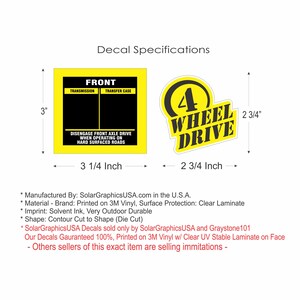Shift Pattern Decal Sticker for Transmission Transfer Case 4x4 Truck ...