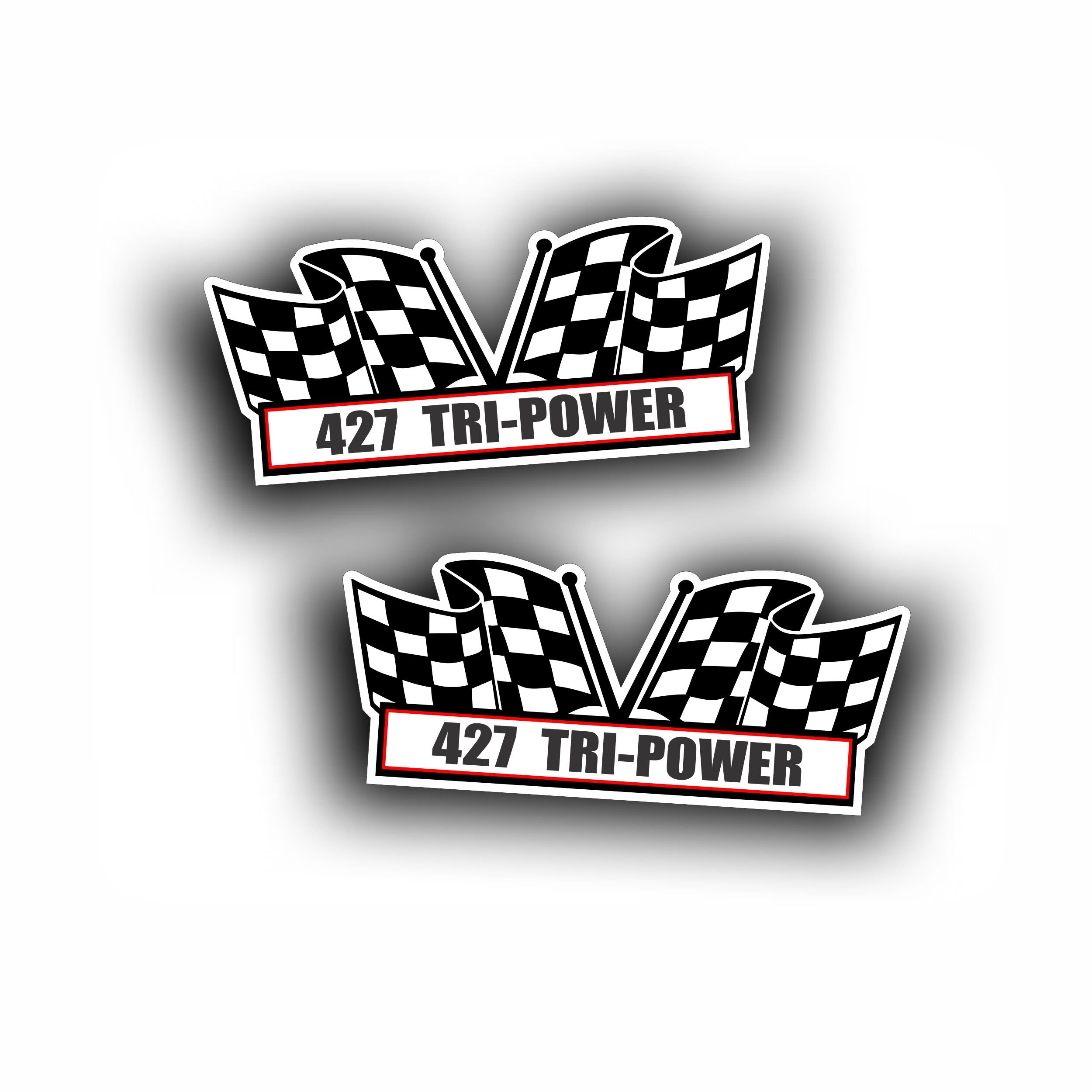 Fits Tri Power Six 6 Pack Decal Sticker 3x2 Vintage Engine Muscle Race ...