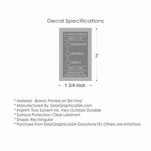 2X Shift Pattern Decal a Sticker CJ2 CJ3 CJ5 Fits Jeep Willys Saturn ...