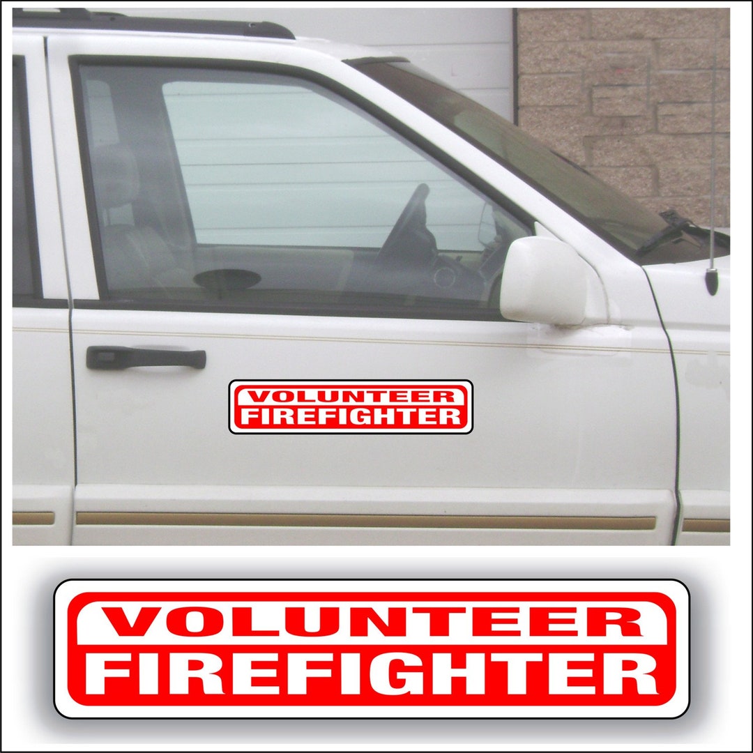 Magnet Magnetic Sign Volunteer Firefighter for First Responder Fireman ...