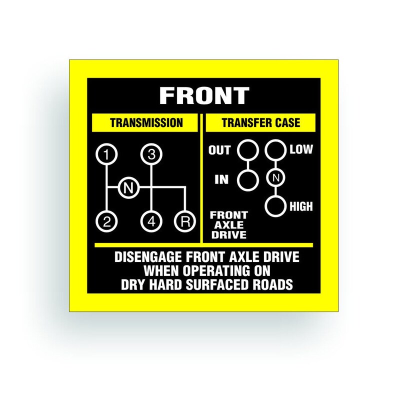 Shift Pattern Decal Sticker Restore Vintage Military Truck Transmission ...