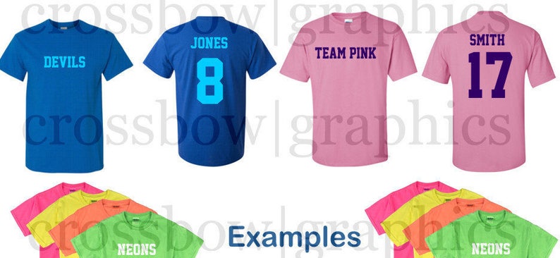 CUSTOM NEON T-shirt JERSEY Personalized Any Color, Name, Number, Team ...