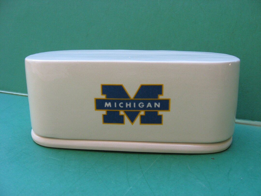 University of Michigan Wolverines Ceramic Butter Dish Made in USA ...