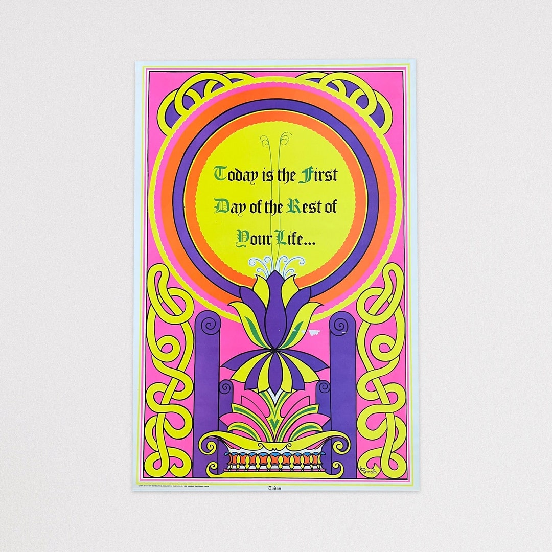 Vintage Large Black Light Poster 35 X 23 1970s Psychedelic Poster First ...