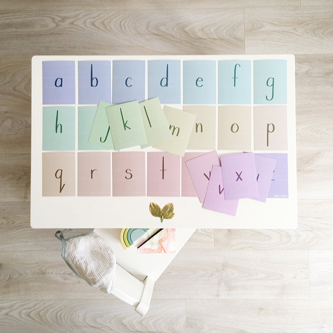 Lowercase Letters in Print, Rainbow Color ABC Flashcards, Homeschool ...
