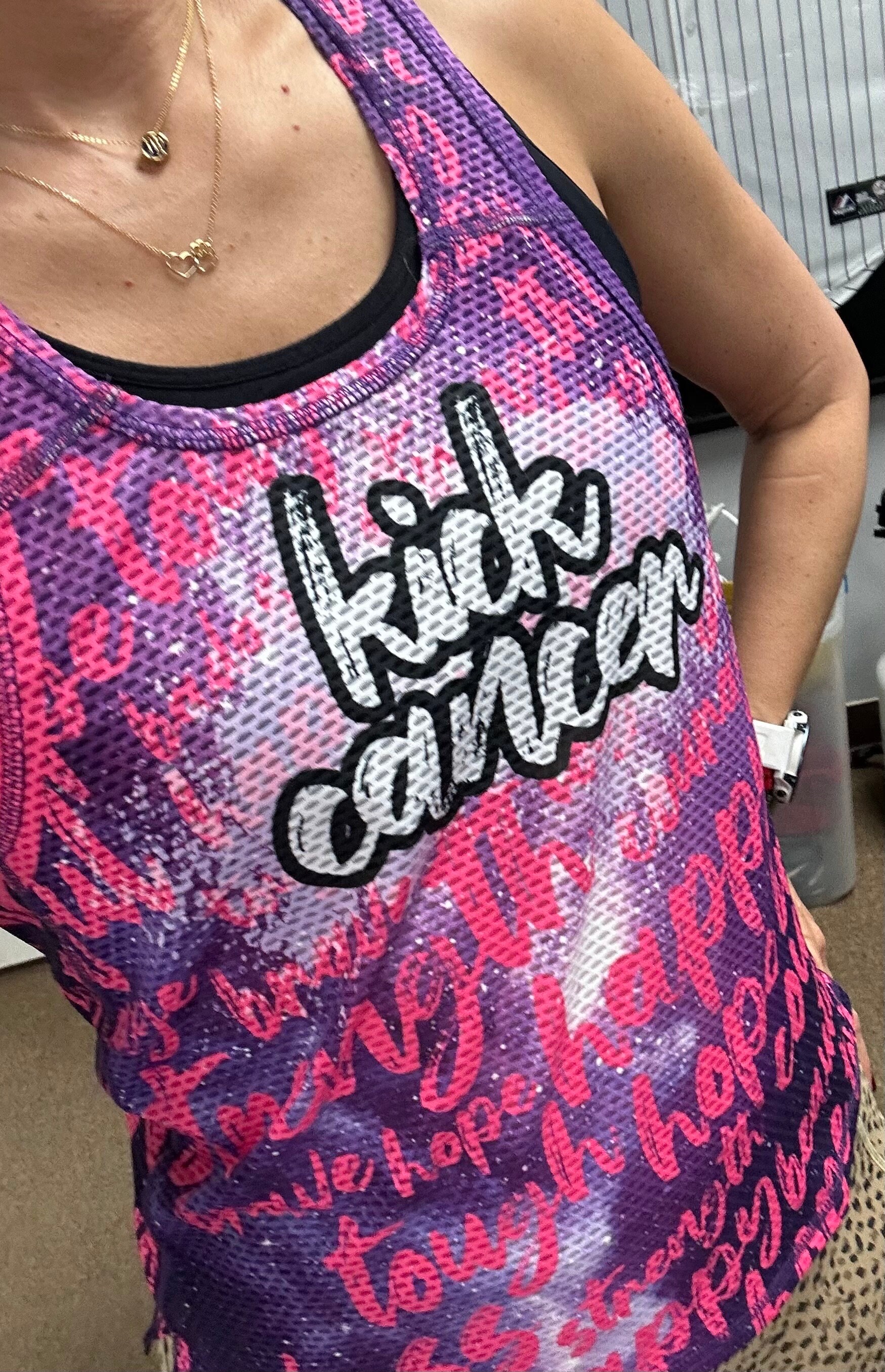 Kick Cancer Marathon Running Tech Shirt and Singlet Pink Purple - Etsy
