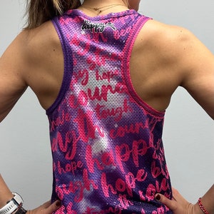 Kick Cancer Marathon Running Tech Shirt and Singlet Pink Purple - Etsy