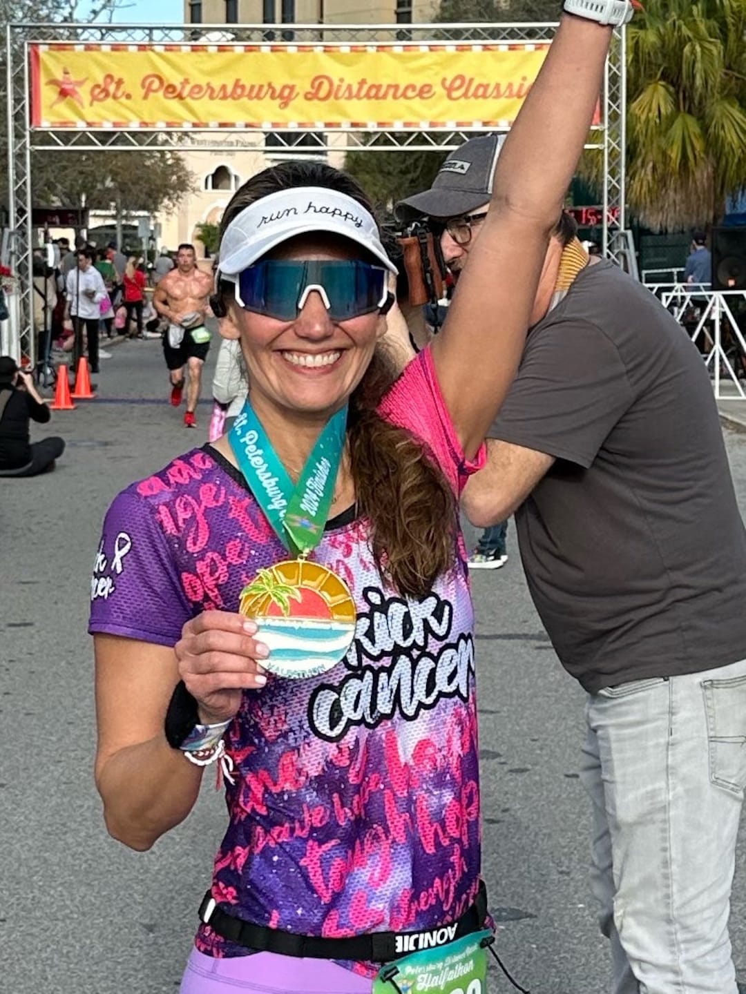 Kick Cancer Marathon Running Tech Shirt and Singlet Pink Purple - Etsy