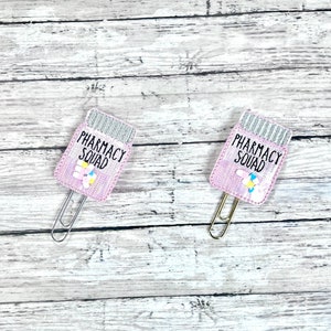 Pharmacy Squad Bookmark, Pill Bottle Shaker Paperclip Bookmark ...