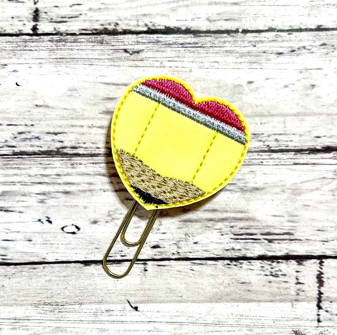 Teacher Planner Paperclip, Pencil Bookmark, Love Books Clip, Librarian ...