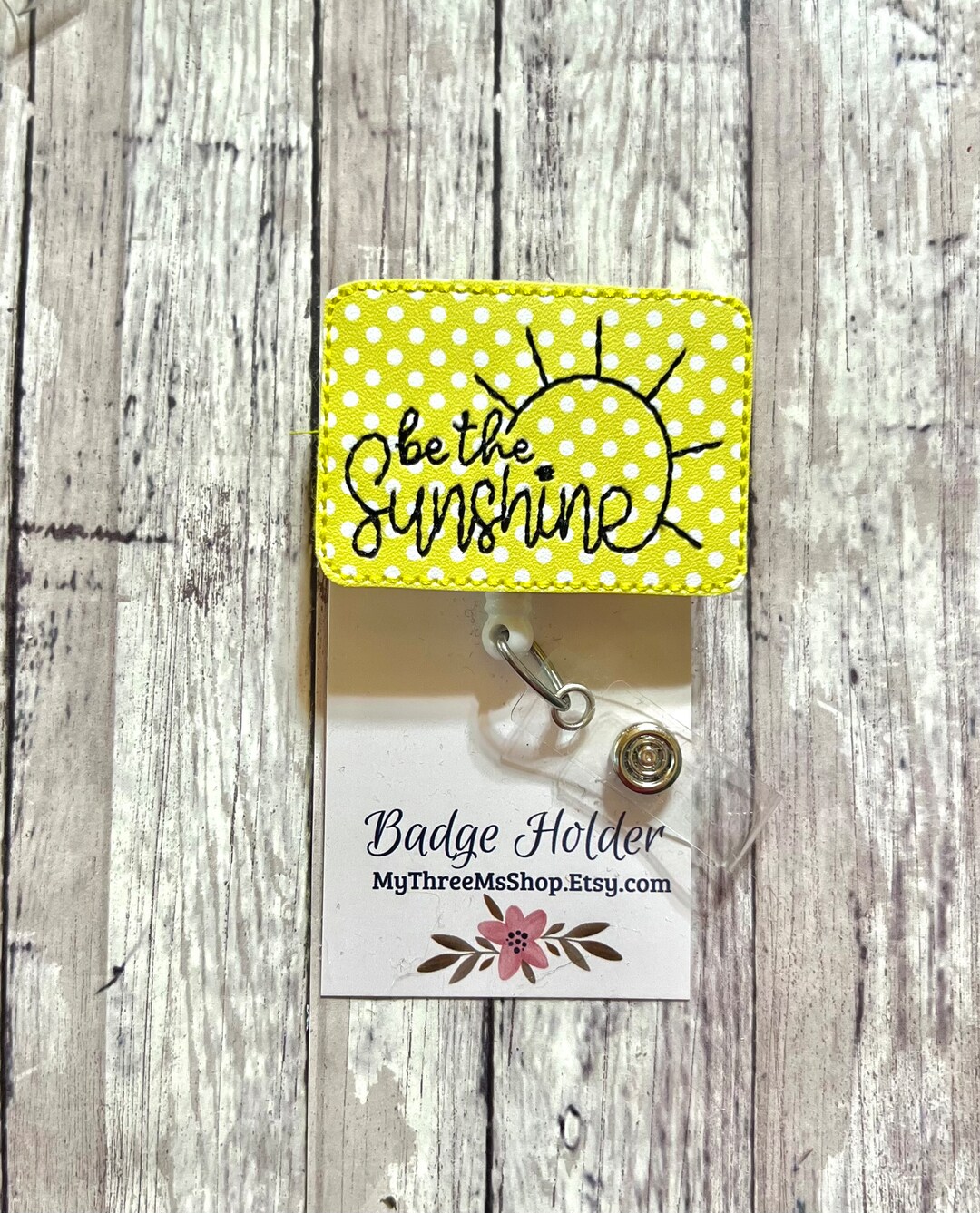 Be the Sunshine Badge, Polka Dot Badge Reel, Interchangeable Badge ...