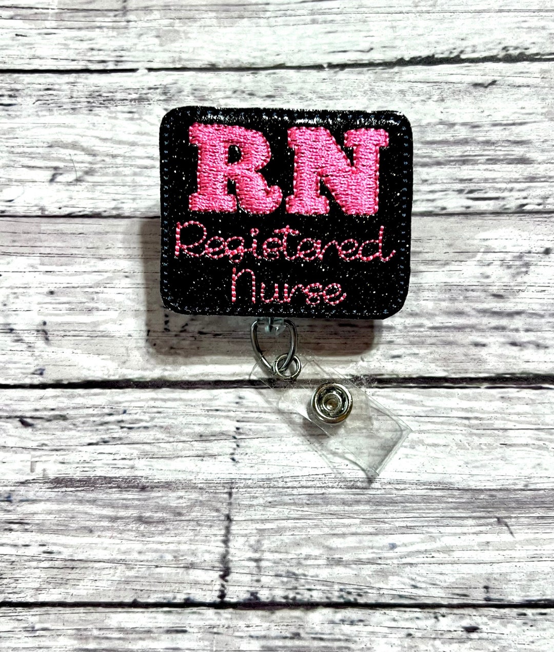 RN Badge Reel, Black and Hot Pink Nurse Badge Holder, Nurse Week Gift ...