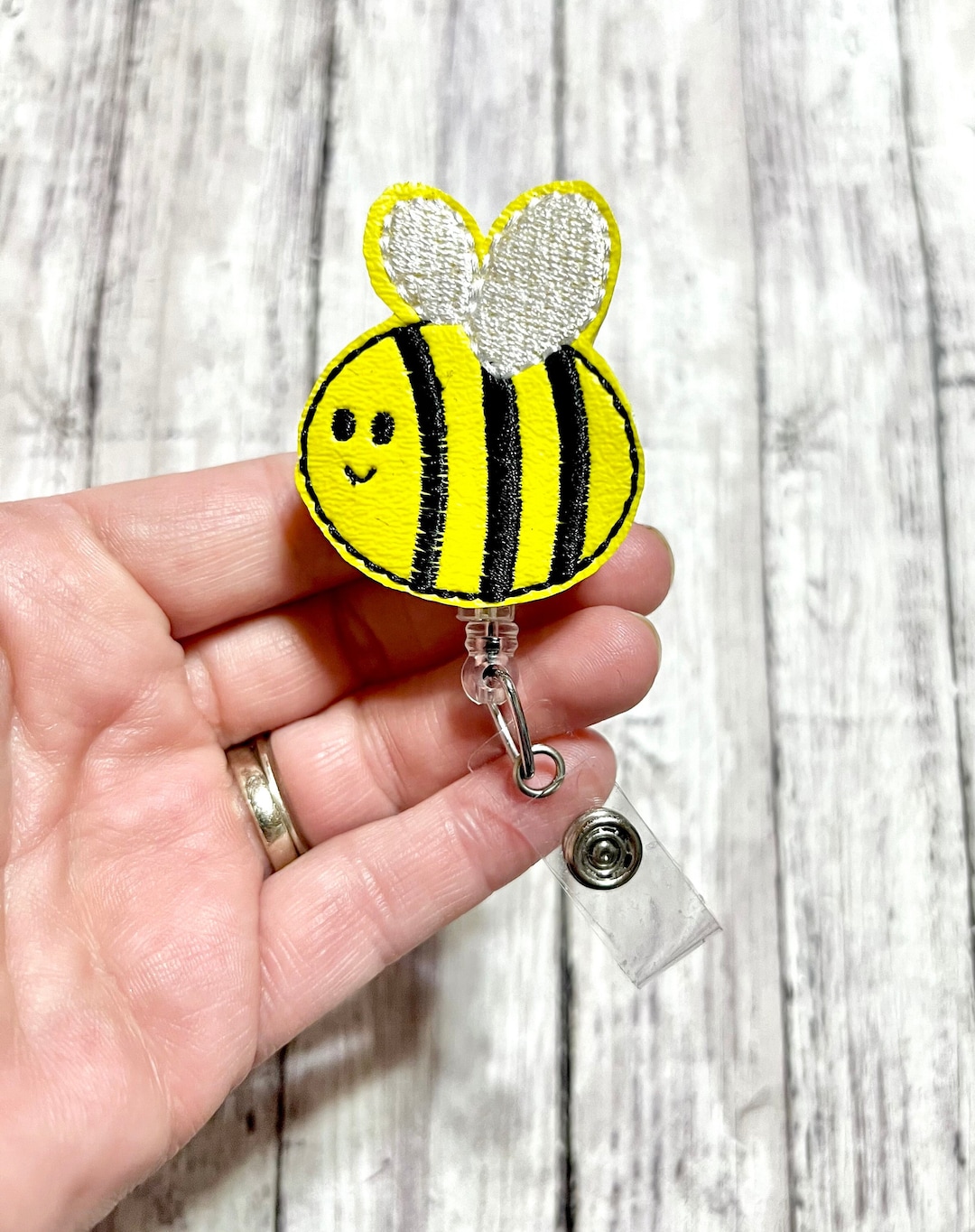 Bumble Bee Badge Reel, Insect Badge Reel, Feltie Badge Topper ...