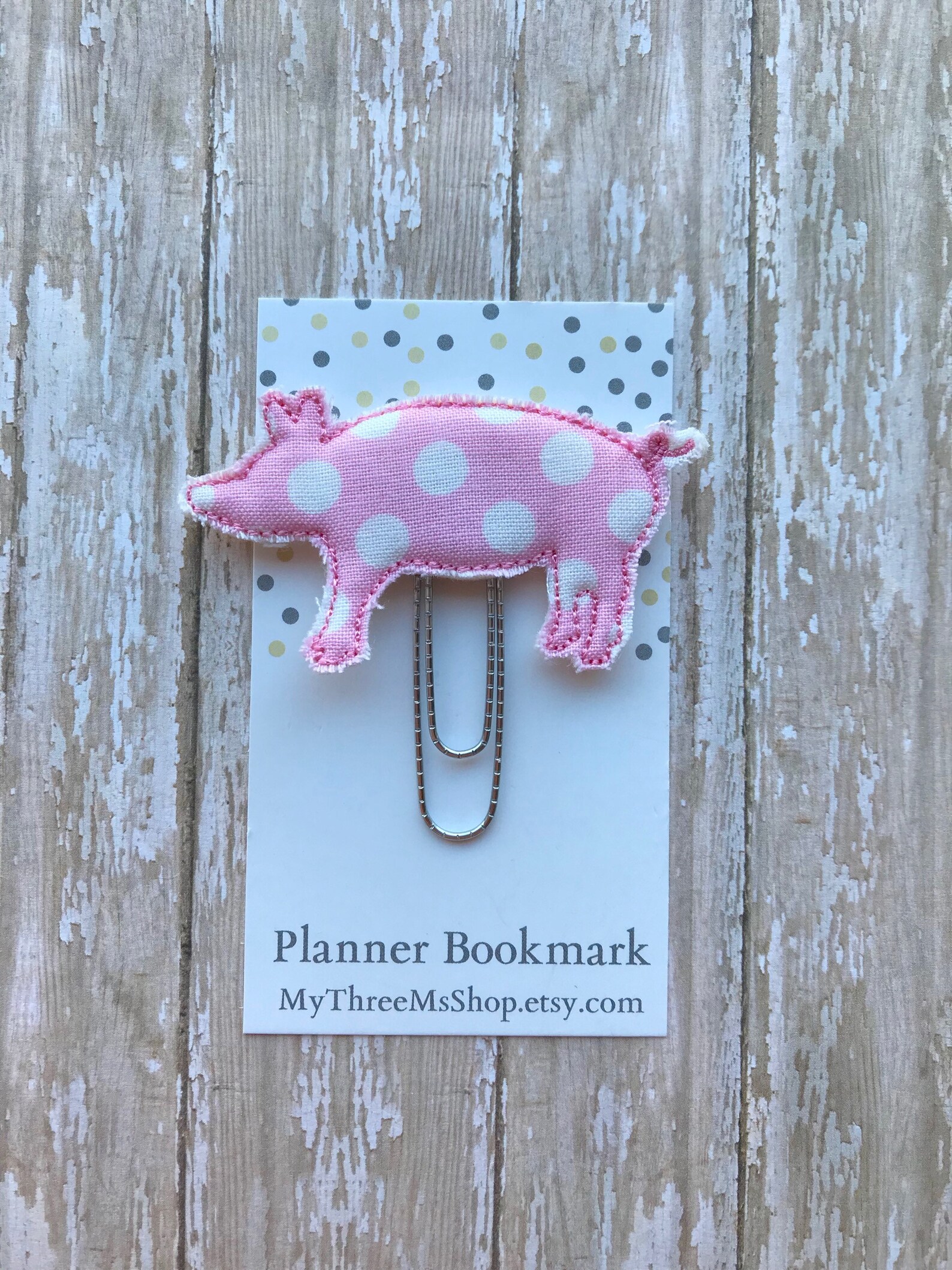 Pig Feltie Planner Paperclip Bookmark Piggy Fabric Applique - Etsy