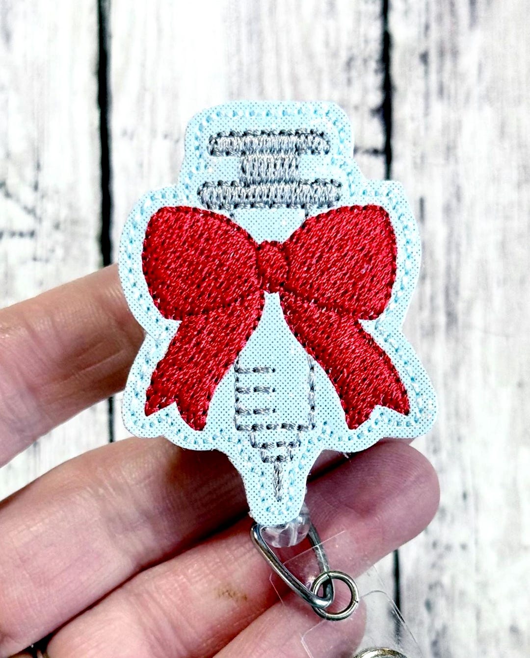 Bow Syringe Badge Reel, Syringe Nurse Badge Topper, Iv Infusion Nurse ...