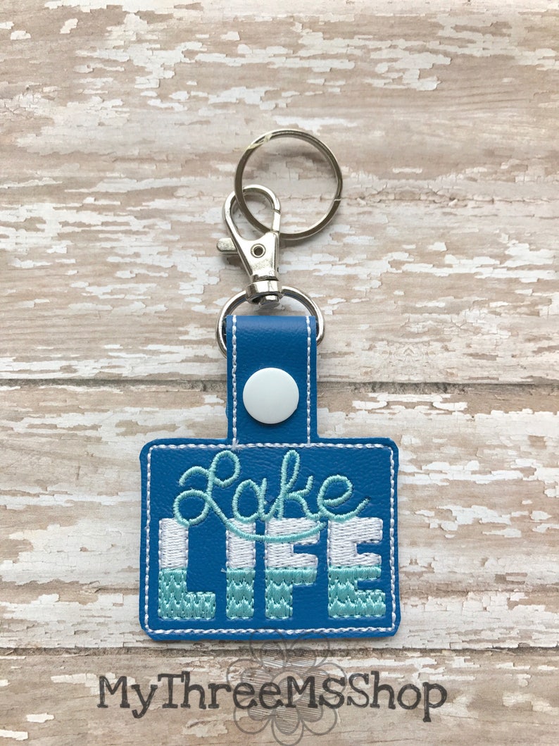 Lake Life Keychain Lake Life Nautical Snap Tab FOB Key Chain - Etsy