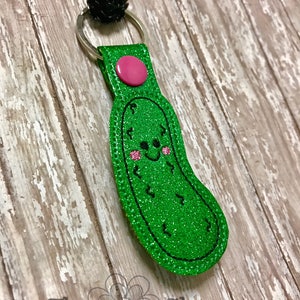 Pickle Key Fob Pickle Snap tab Embroidery Keychain Pickle | Etsy