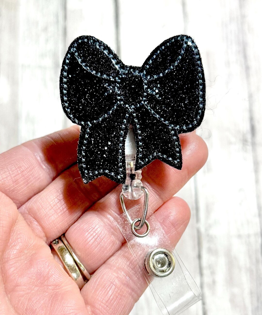 Black Bow Badge Reel, Pretty Bow Badge Holder, ED Nurse Badge Clip ...
