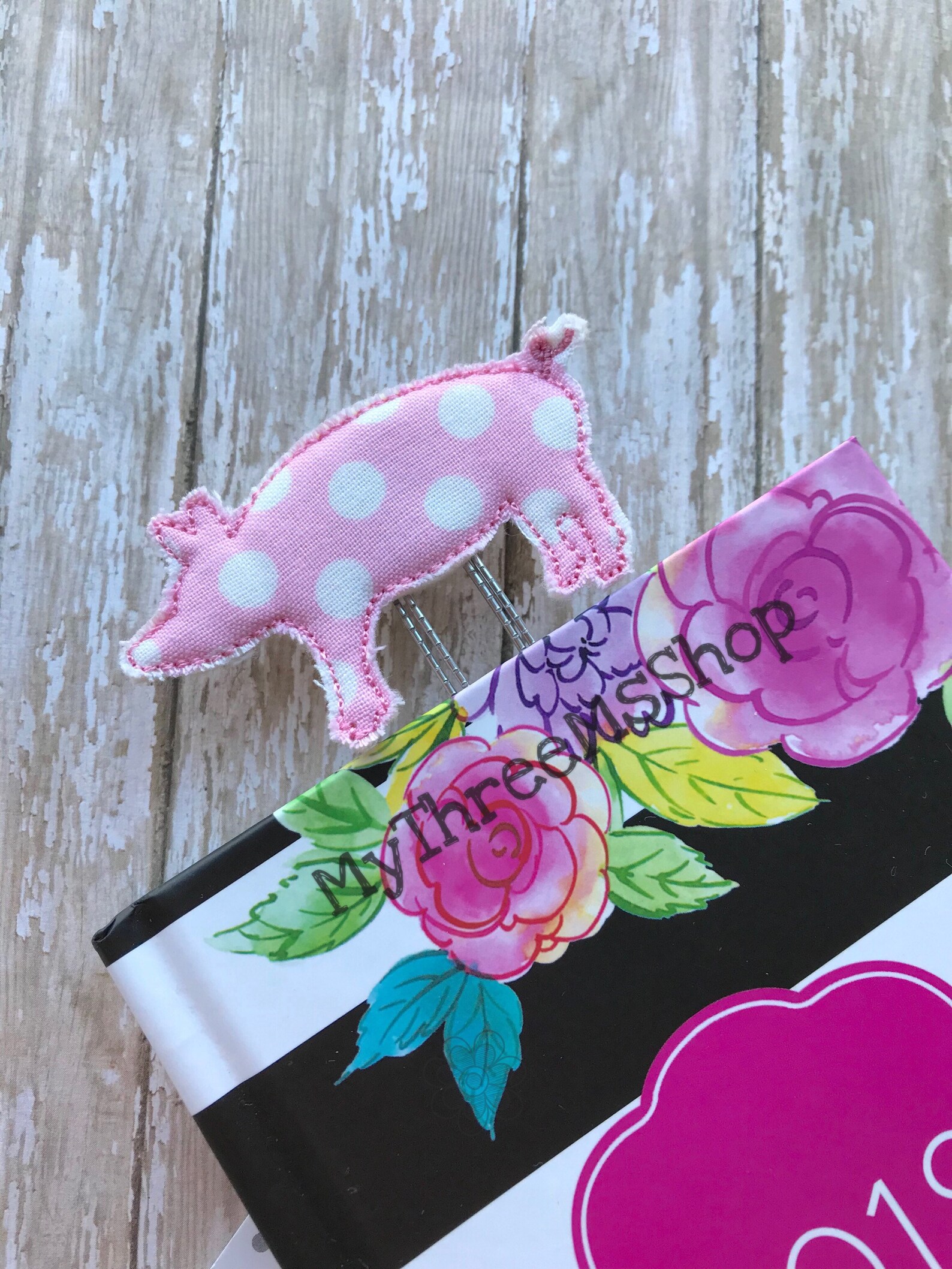 Pig Feltie Planner Paperclip Bookmark Piggy Fabric Applique - Etsy