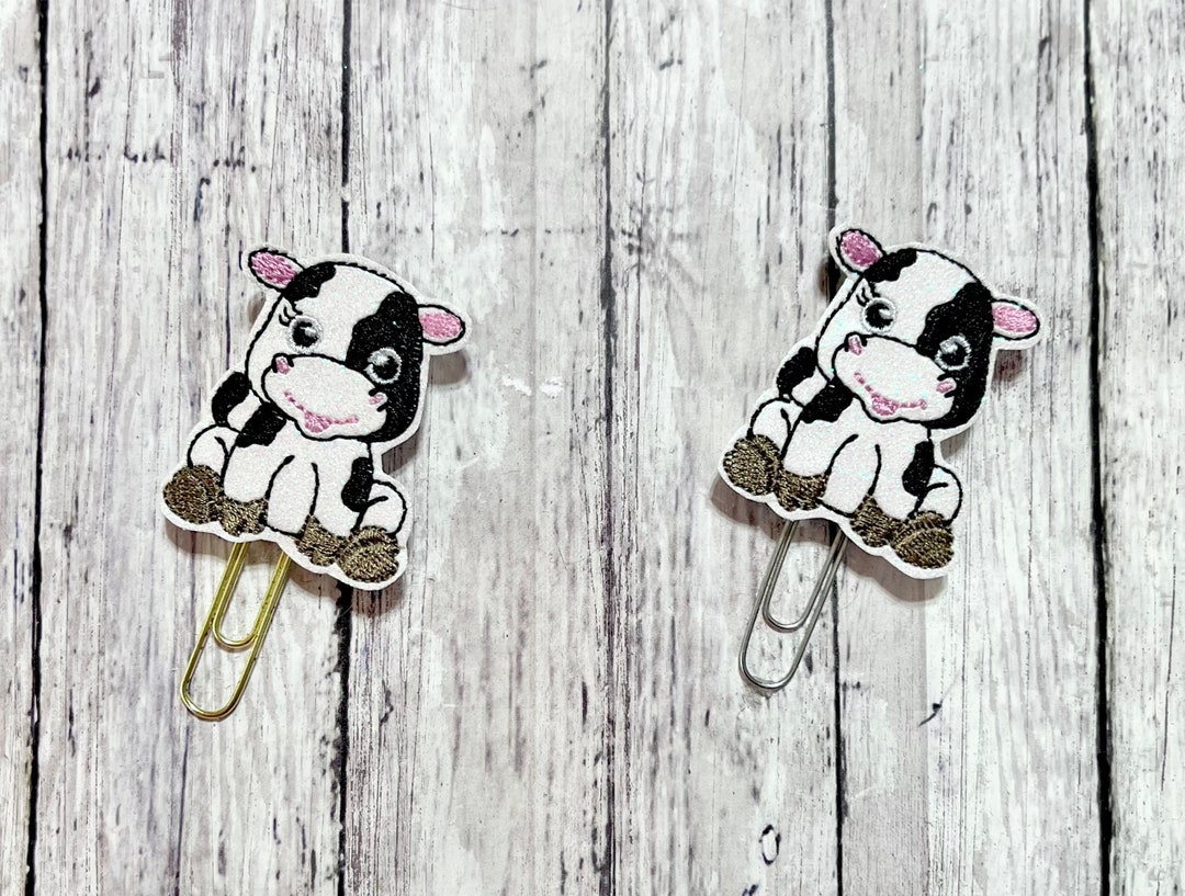 Cute Cow Feltie, Animal Bookmark, Farm Life Paperclip, Glitter Feltie ...