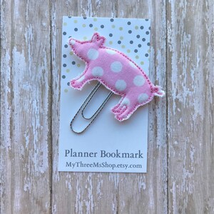 Pig Feltie Planner Paperclip Bookmark Piggy Fabric Applique - Etsy