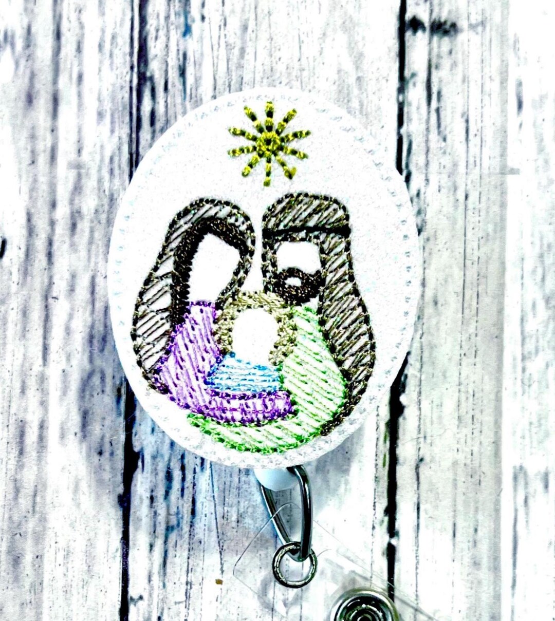 Baby Jesus Badge Reel, Nativity Feltie Badge Topper, Christmas Jesus ...