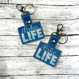 Lake Life Keychain, Lake Life Nautical Snap Tab FOB Key Chain, Outdoor ...