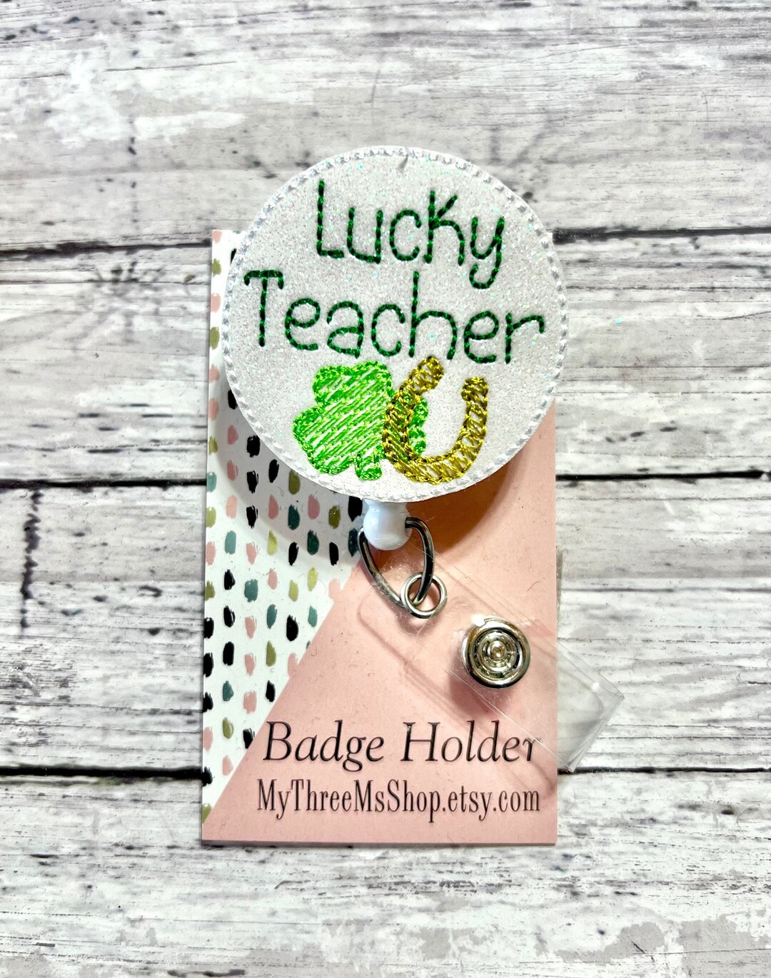 Lucky Teacher Badge Reel, St Patricks Badge Reel, Interchangeable Badge ...