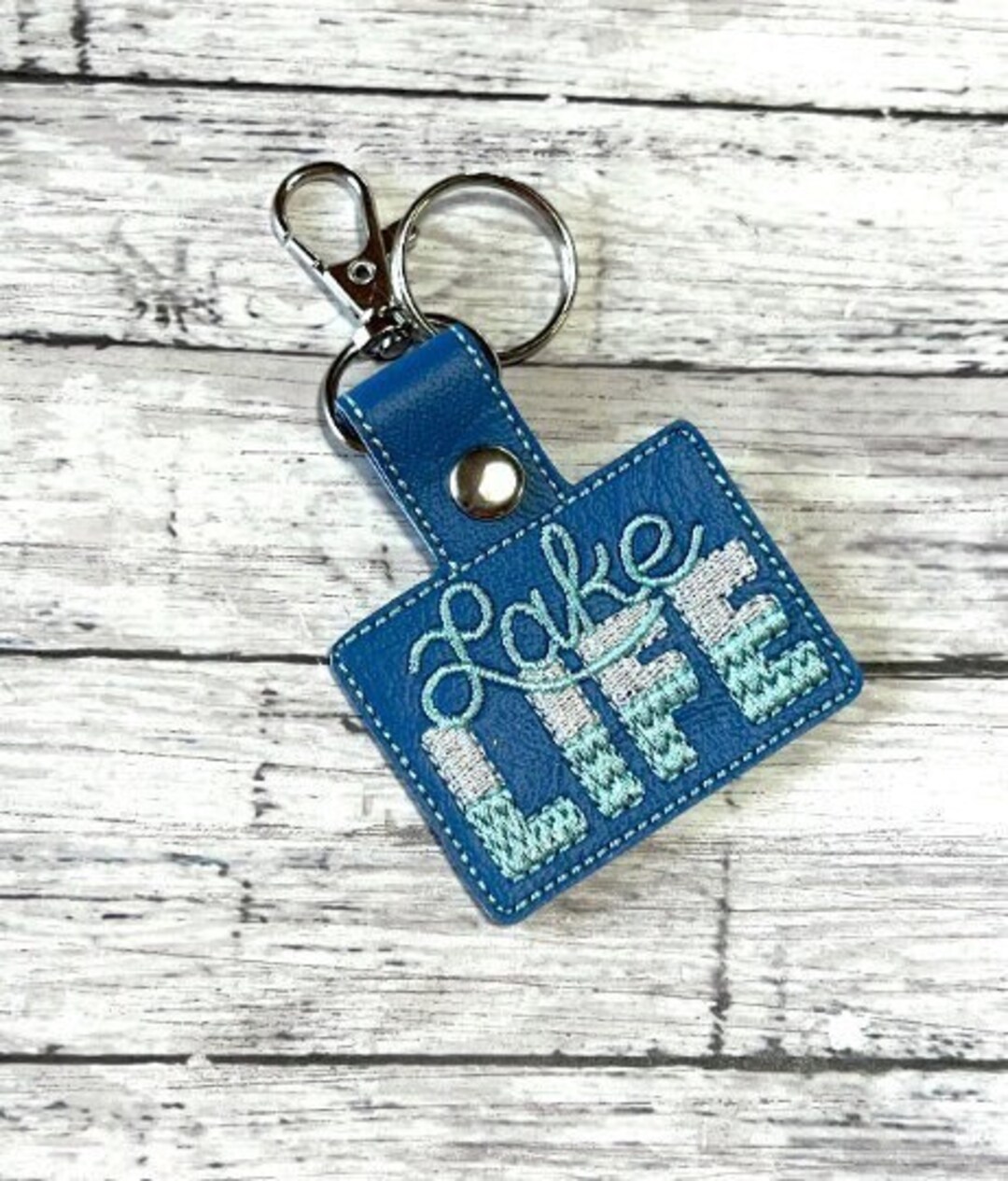 Lake Life Keychain, Lake Life Nautical Snap Tab FOB Key Chain, Outdoor ...