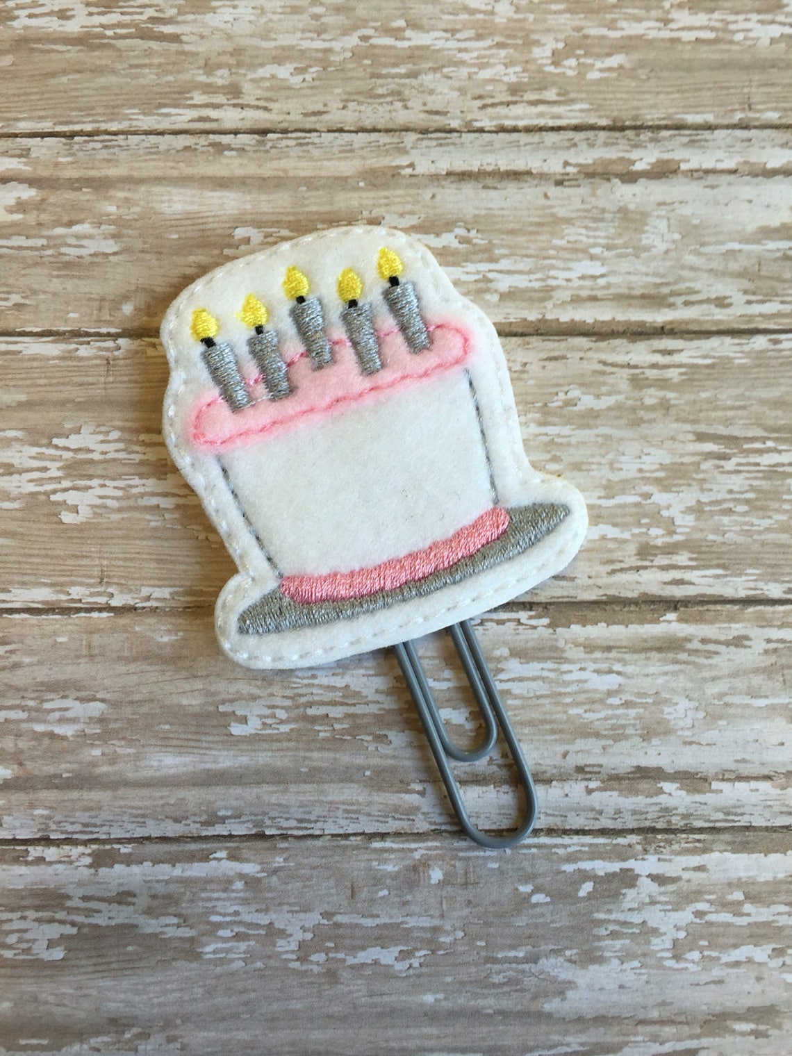 Birthday Feltie Paperclip Bookmark Cake Candle Feltie - Etsy