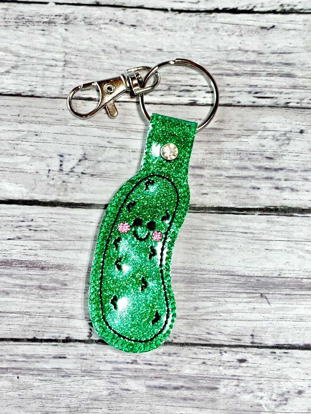 Pickle Key Fob, Pickle Snap Tab Embroidery Keychain, Pickle Lover Gift ...