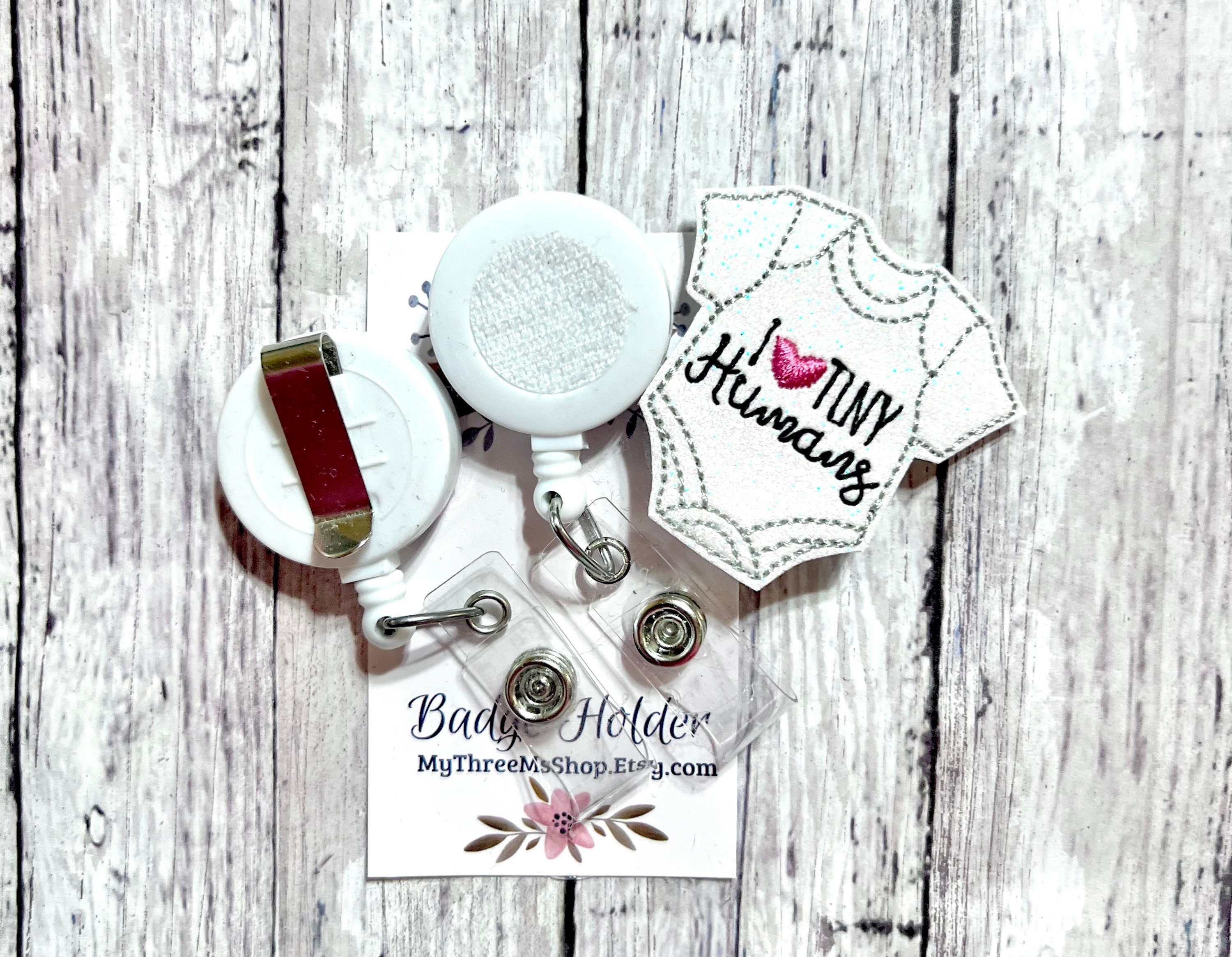 I Love Tiny Humans Baby Nurse Badge Reel, Labor and Delivery Badge Reel ...